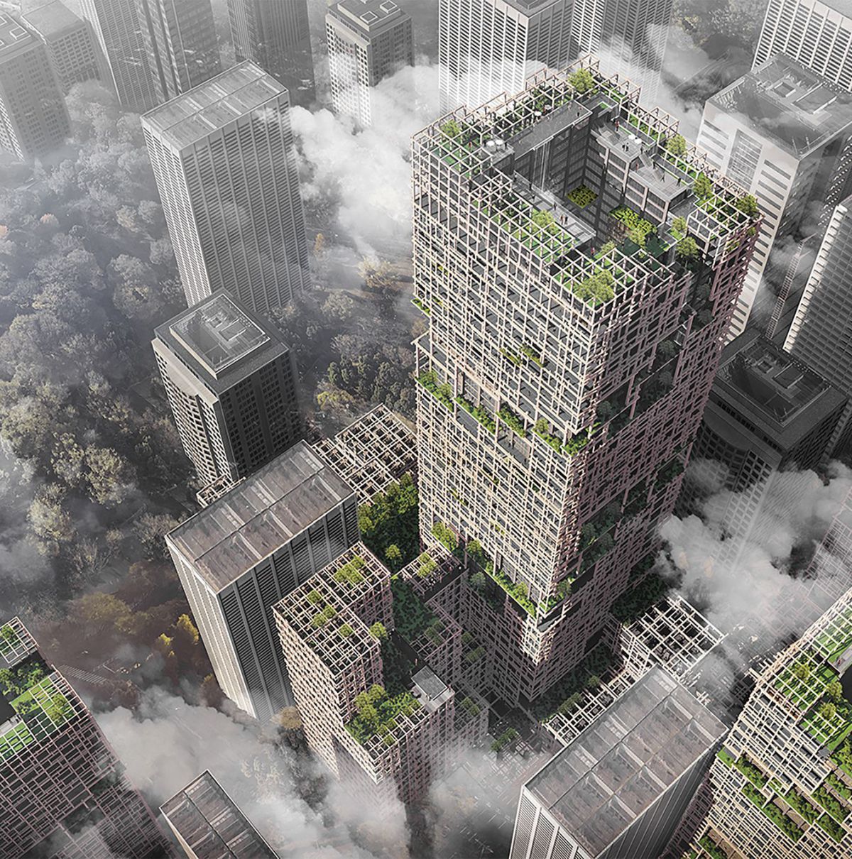 Plyscraper W350: Holz-Hybrid-Hochhaus in Tokio - Deutsche BauZeitschrift
